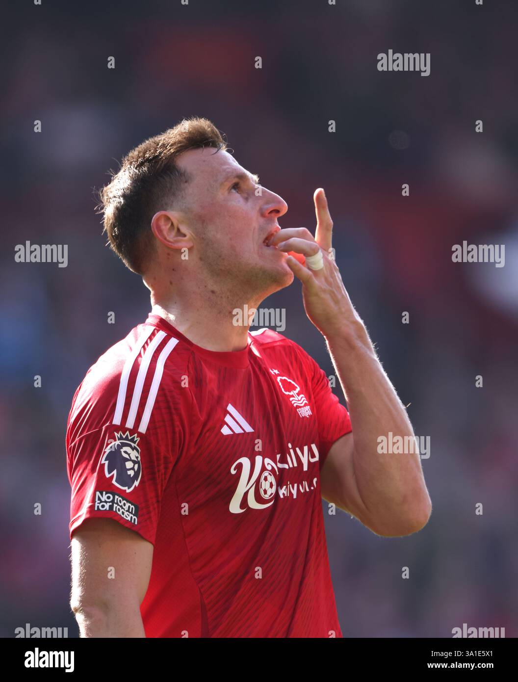 Nottingham, UK. 08th Mar, 2025. Chris Wood (NF) at the Nottingham ...