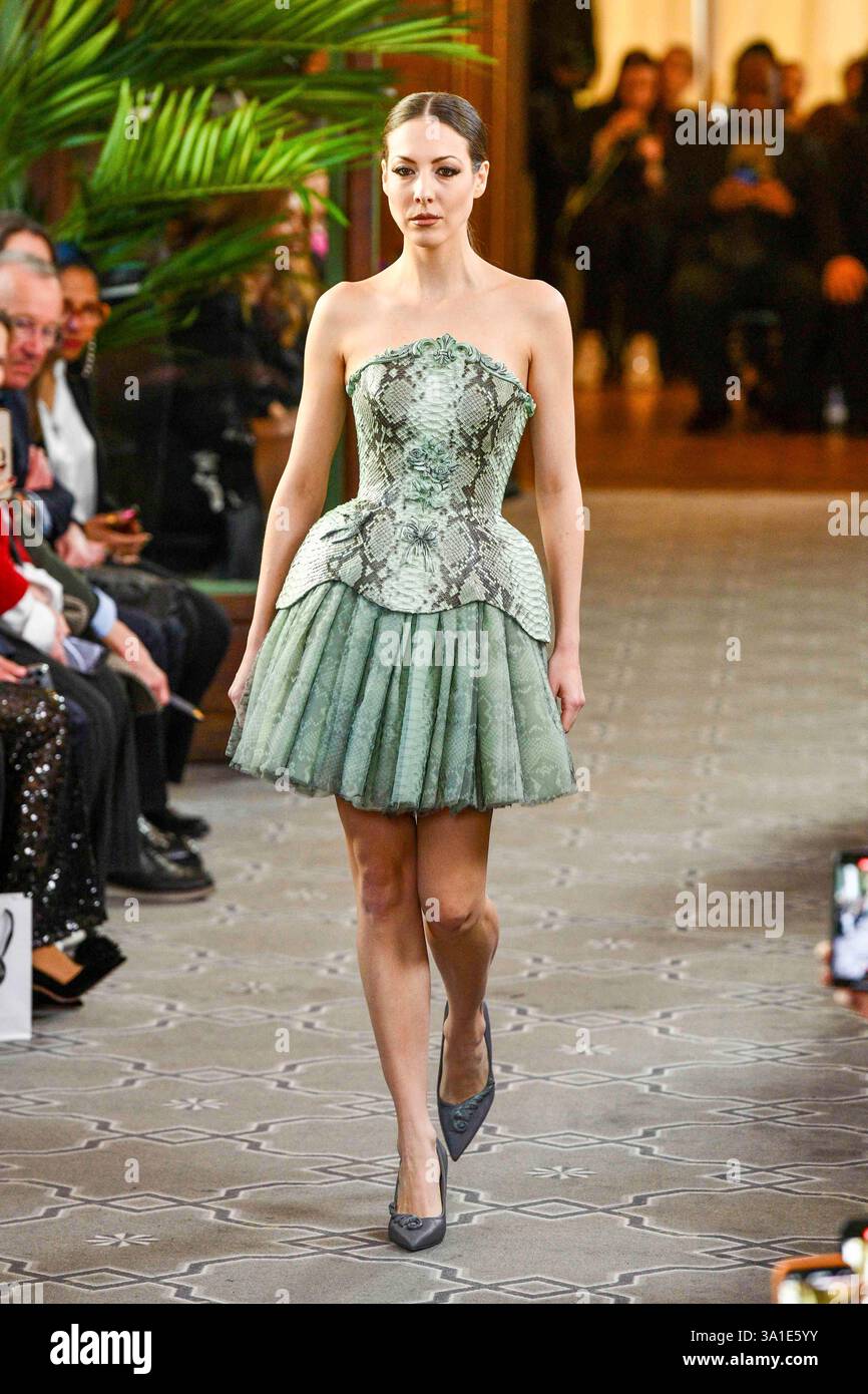 Paris, France. 08th Mar, 2025. A model walks the runway during the ...