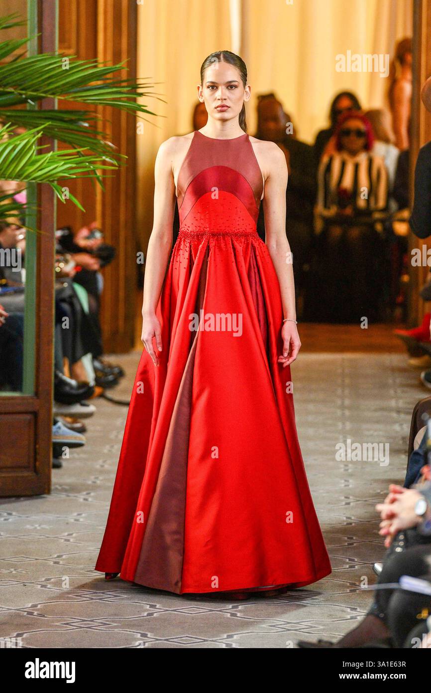 Paris, France. 08th Mar, 2025. A model walks the runway during the ...