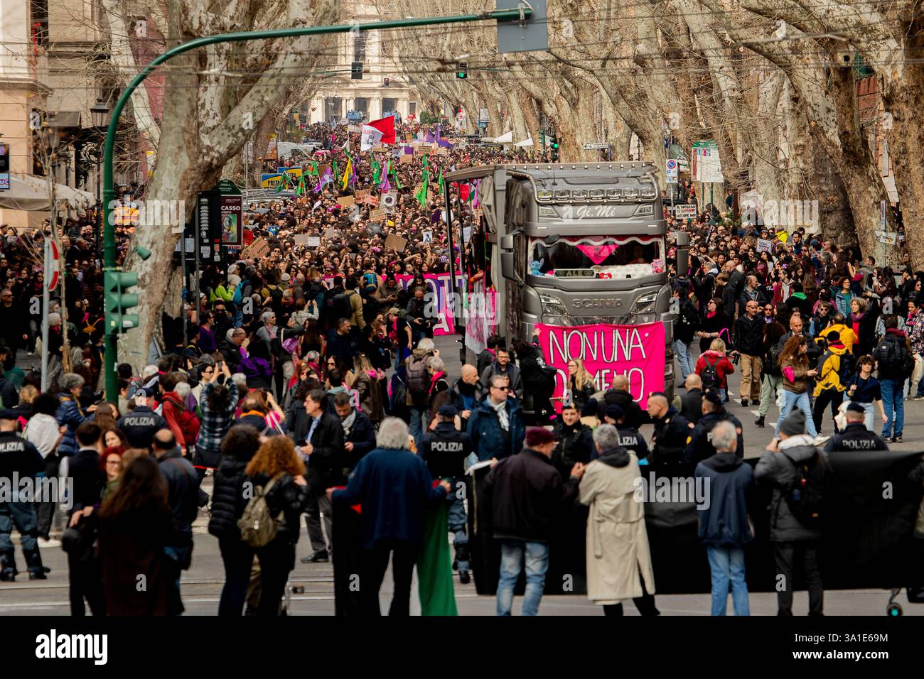 March 8, 2025, Brindisi, Puglia Region, Italy: A crowd of thousands of ...