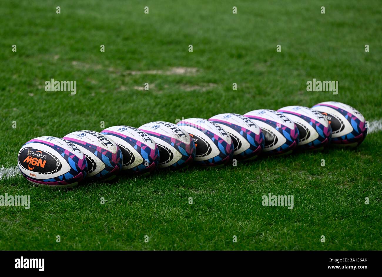 Edinburgh, Scotland, 8th March 2025. M6N Balls set up before the Six ...