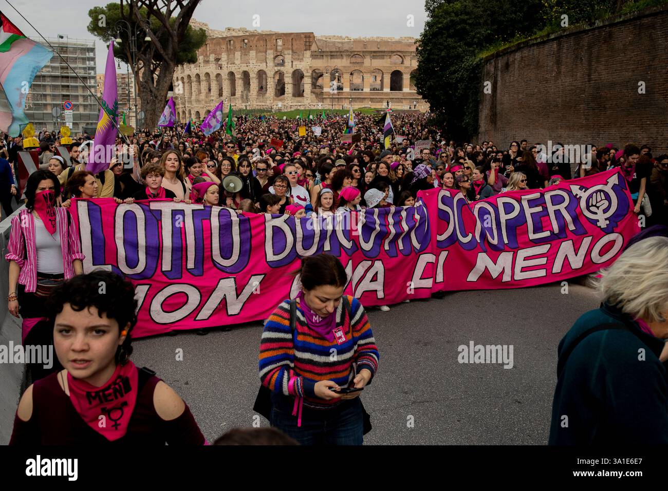March 8, 2025, Brindisi, Puglia Region, Italy: A crowd of thousands of ...