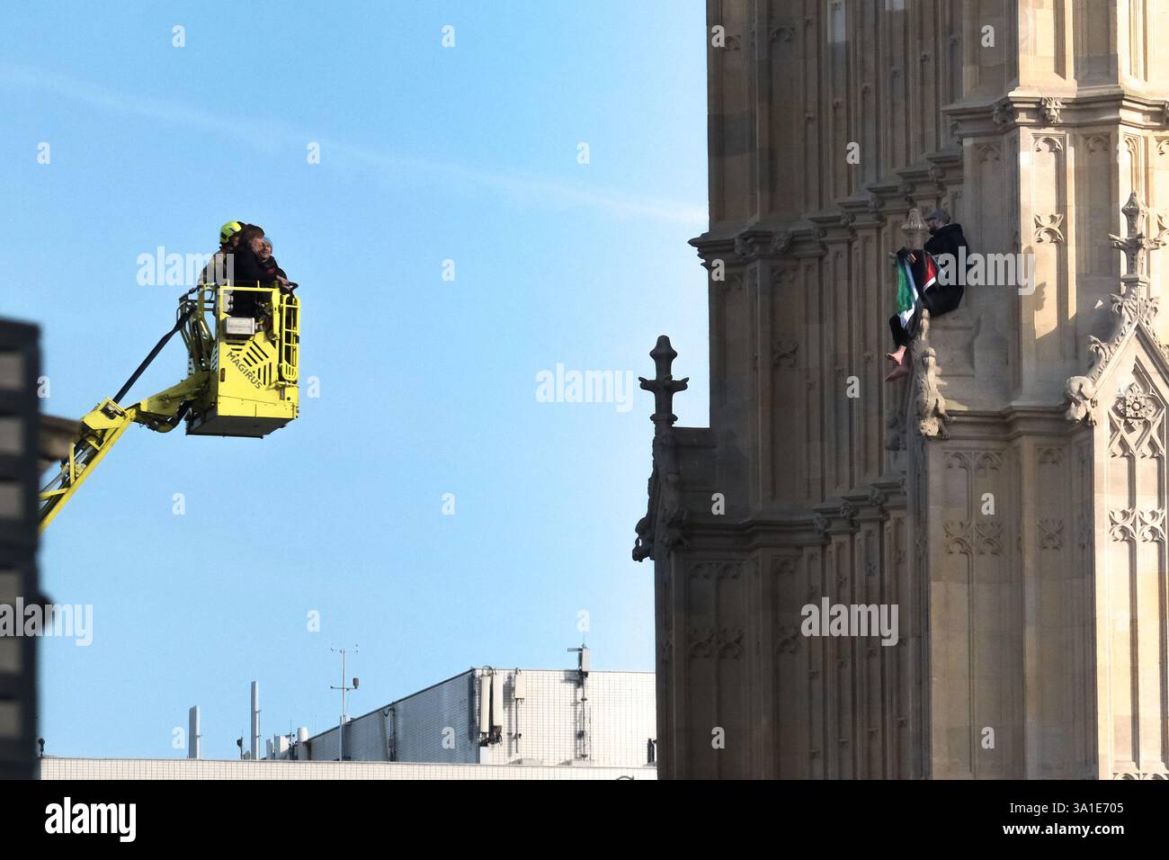 Westminster, London, UK. 8th Mar 2025. A Palestine protester on the ...