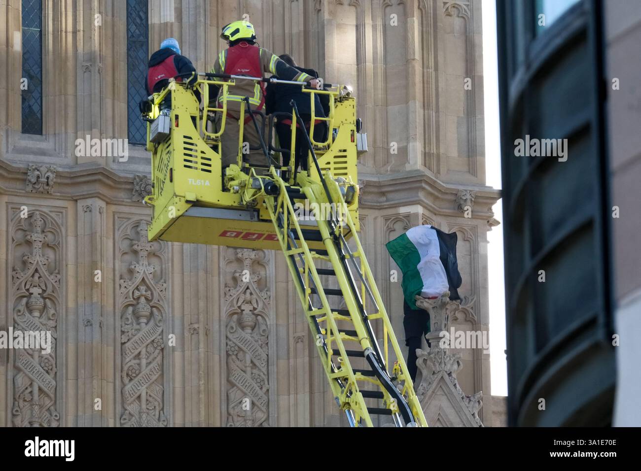 Westminster, London, UK. 8th Mar 2025. A Palestine protester on the ...