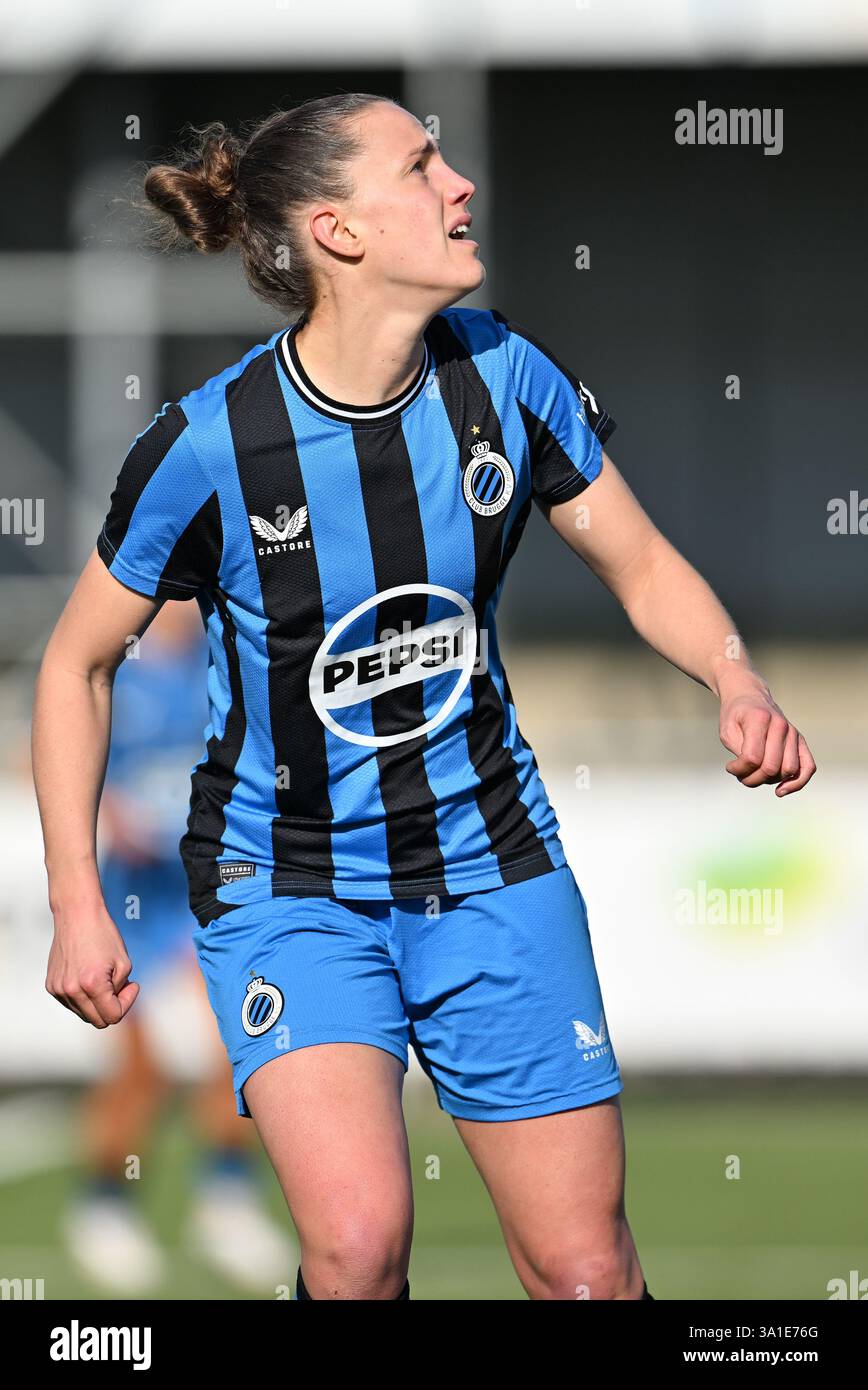 Aalter, Belgium. 08th Mar, 2025. Chloe Vande Velde (8) of Club YLA pictured during a female ...
