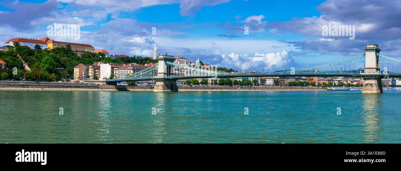 Beautiful capital of Hungary - Budapest. View of downtown with Chain ...