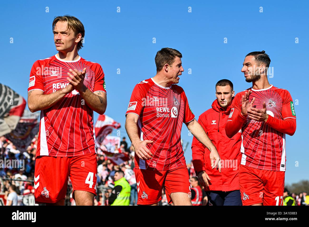 08.03.2025, Donaustadion, Ulm, GER, 2. BL, SSV Ulm 1846 vs 1. FC K?ln, im Bild Koelner Spieler ...