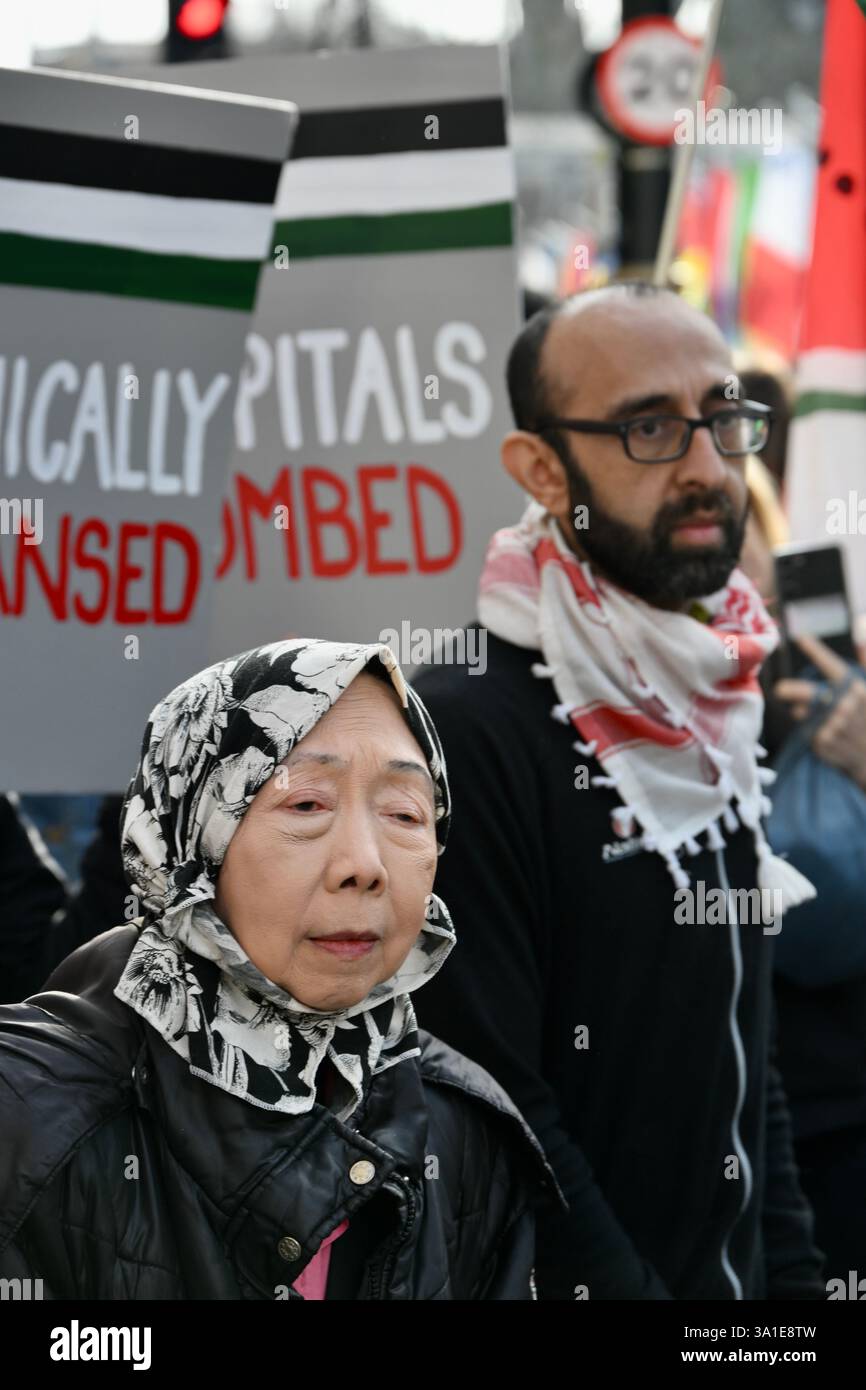 London, UK. Freedom for Palestine Protest in Whitehall. Activists ...