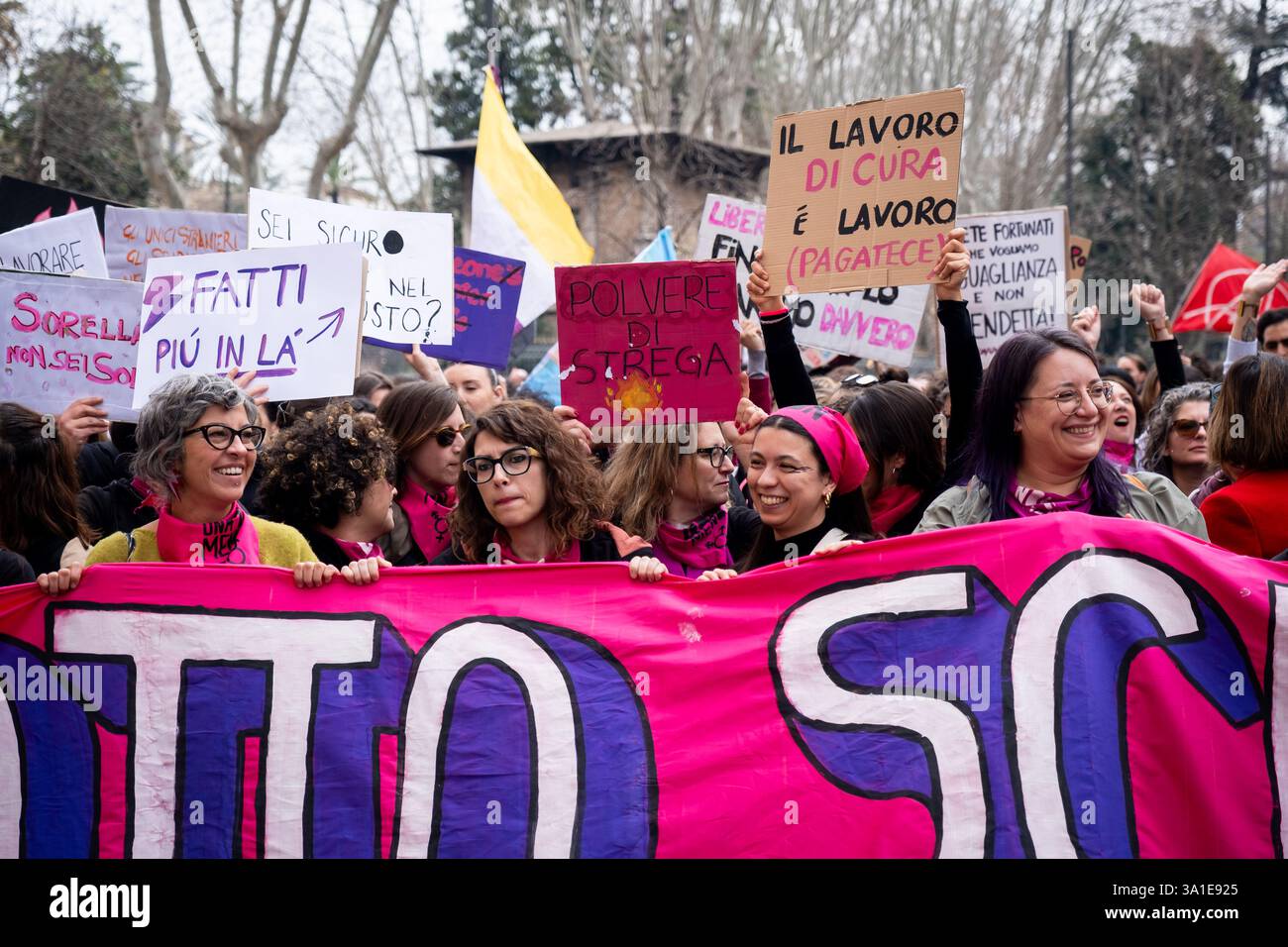 Rome, Rm, Italy. 8th Mar, 2025. Thousands join the march through the ...
