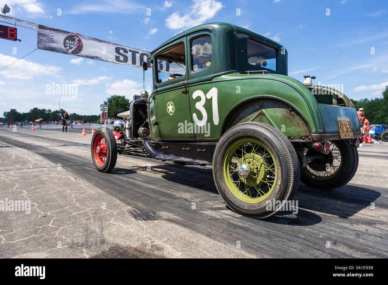 FINOWFURT, GERMANY - JUNE 28, 2024: The custom hot rod (Ford Model A ...