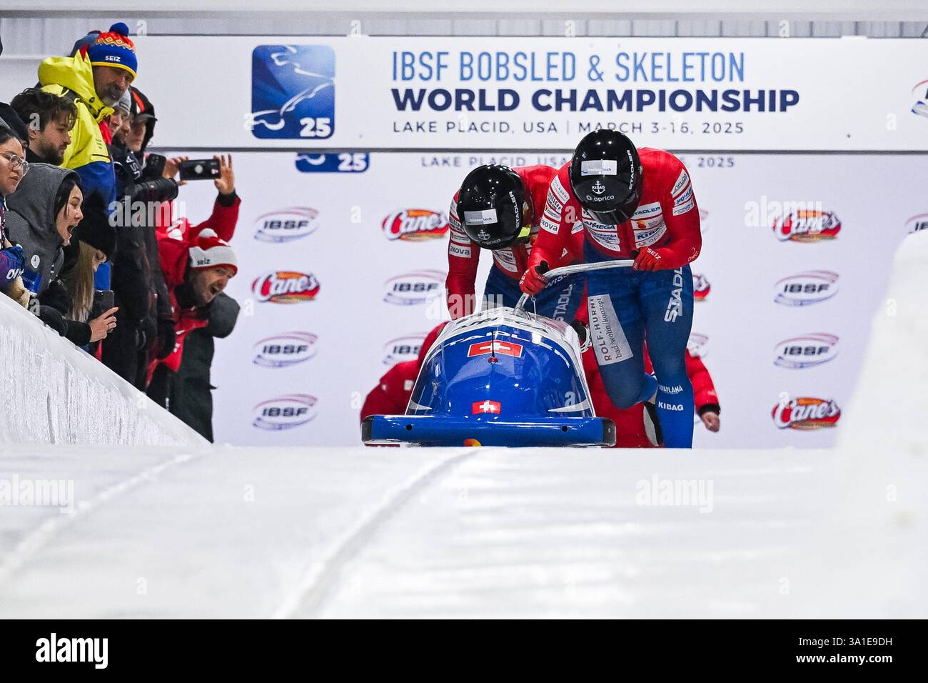 LAKE PLACID, NY, UNITED STATES - MARCH 08: Timo Rohner and Gregory ...