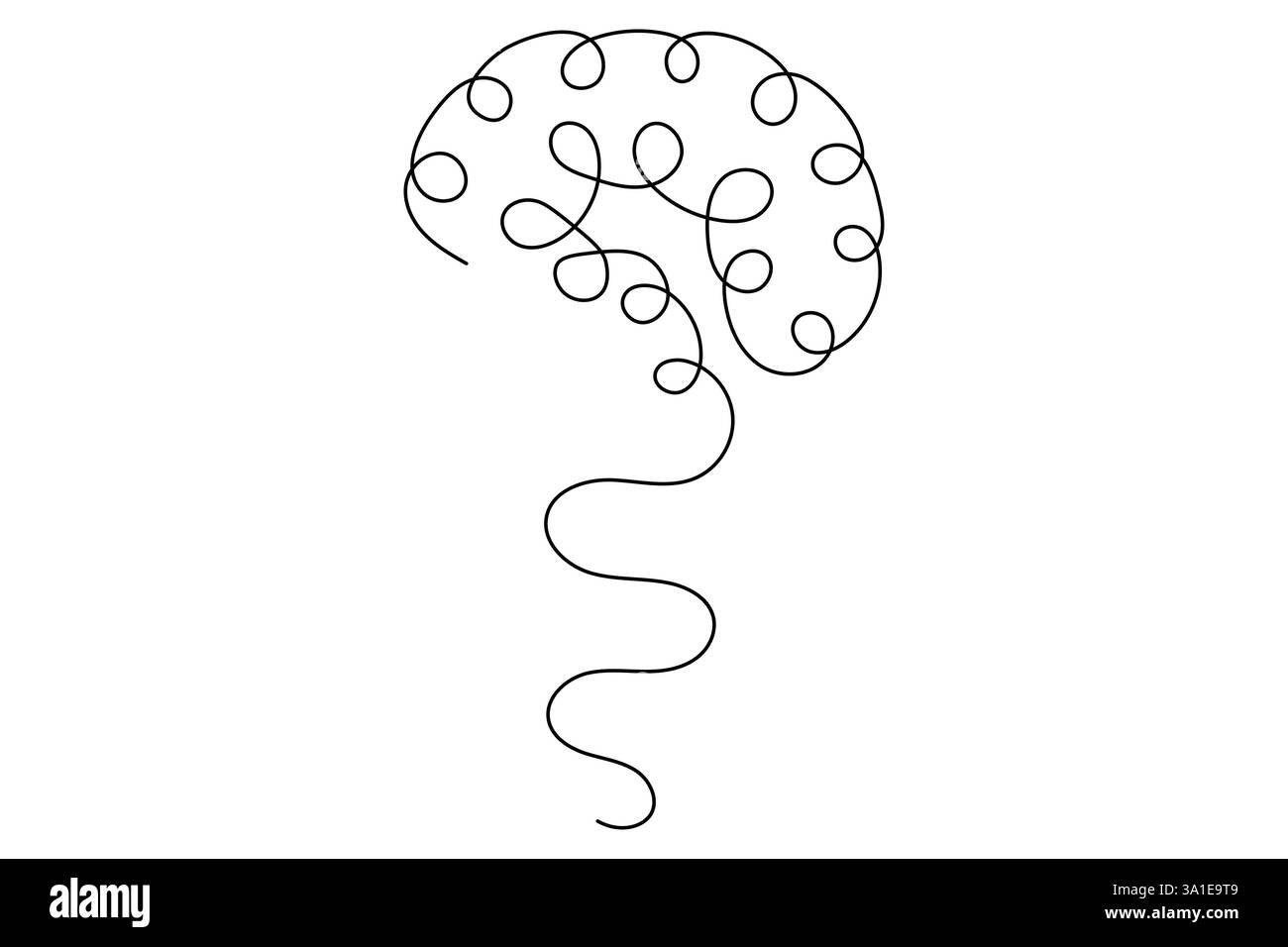 Human brain Continuous one line drawing of line art and vector ...