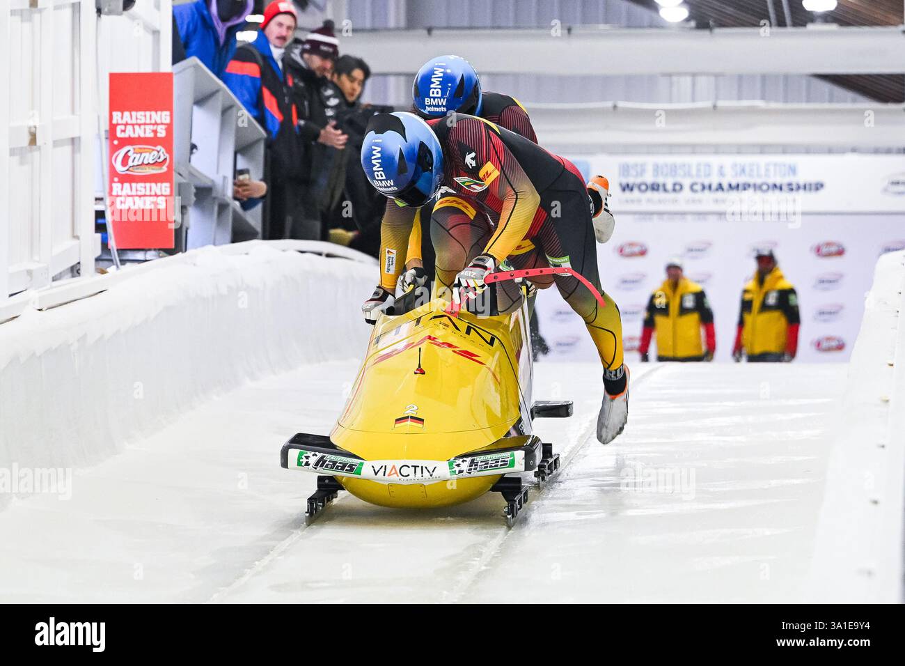 LAKE PLACID, NY, UNITED STATES - MARCH 08: Johannes Lochner and Georg ...
