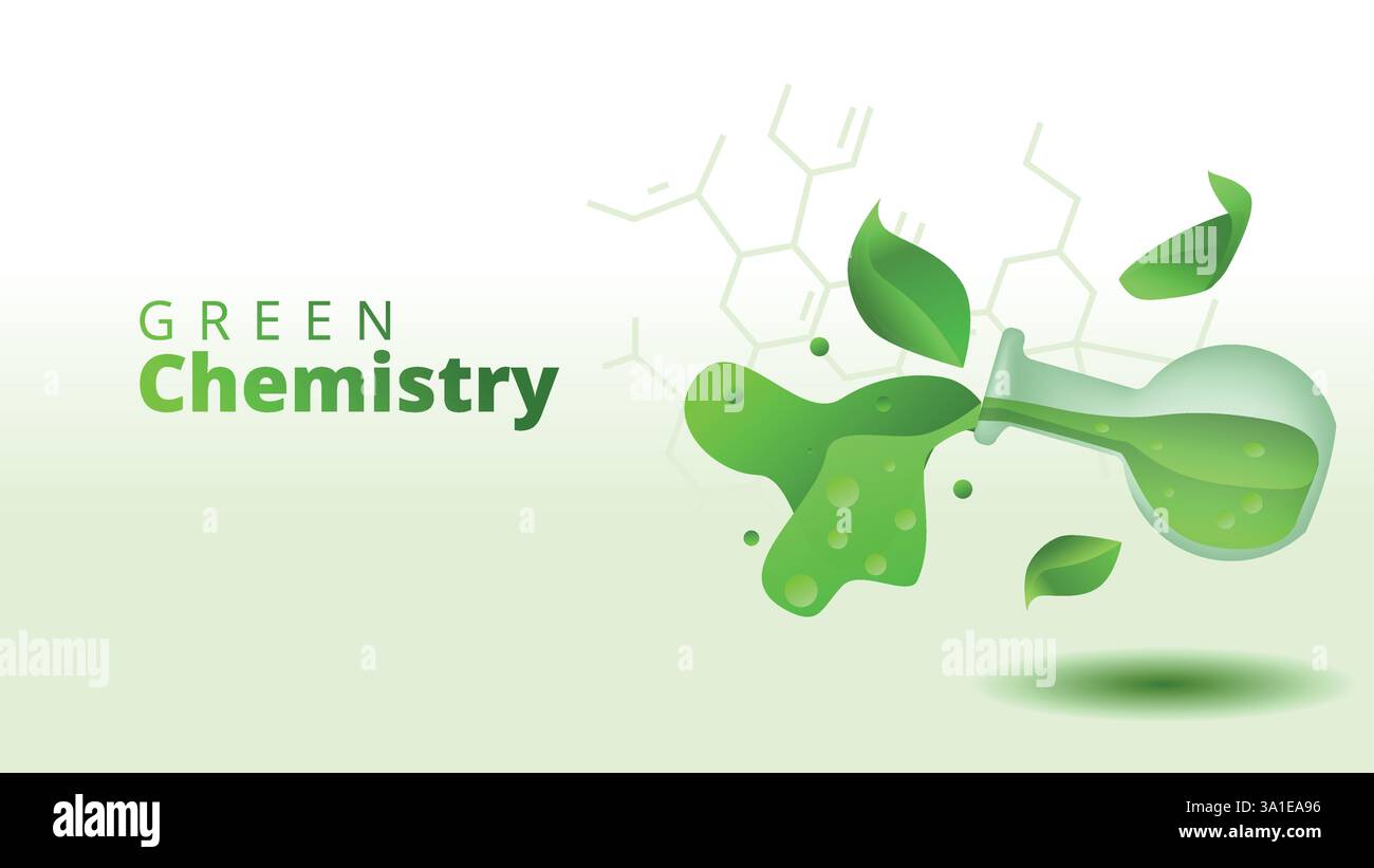 Green Chemistry concept. green manufacturing template scren size vector ...