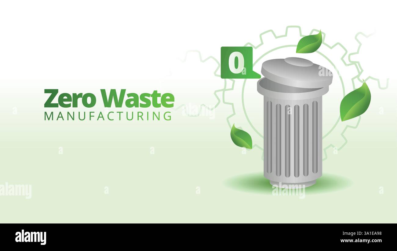 Zero-Waste Manufacturing concept. green manufacturing template scren ...