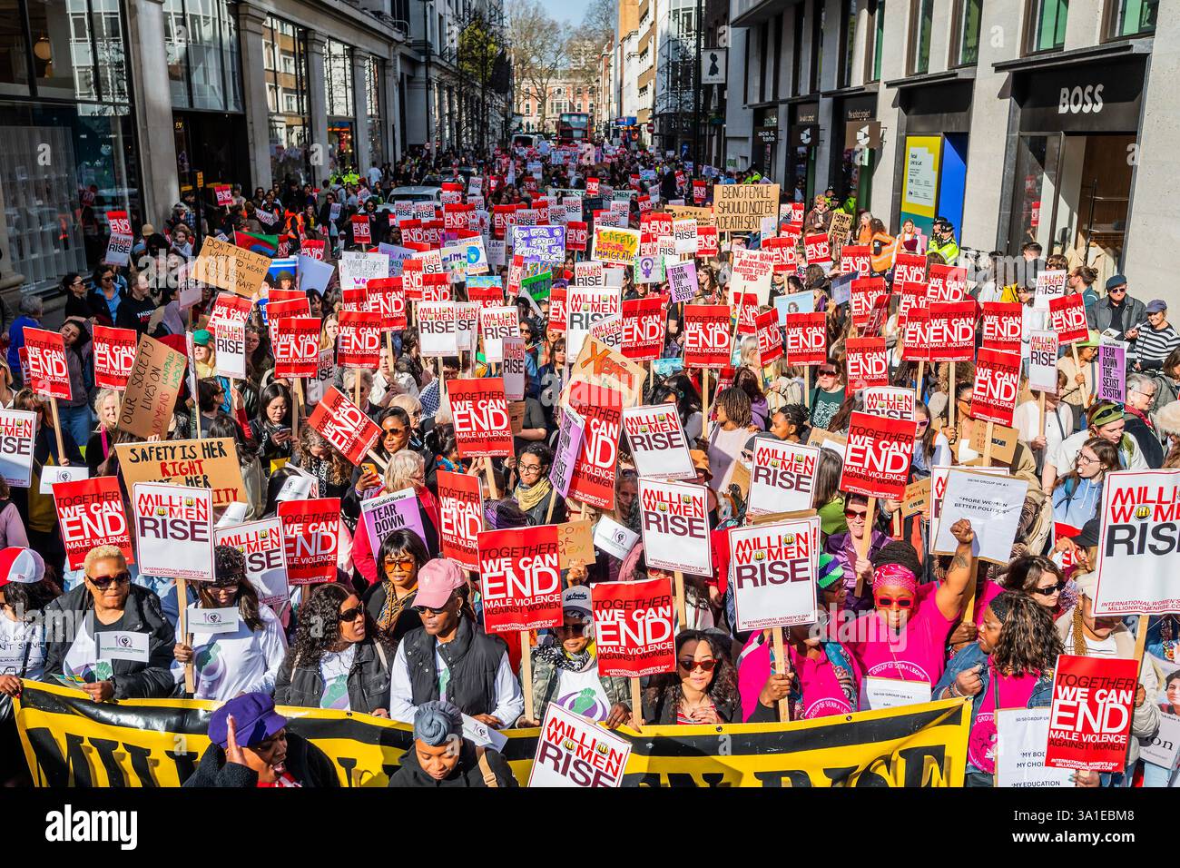 London, UK. 8th Mar, 2025. The Million Women Rise March, London. Ahead ...