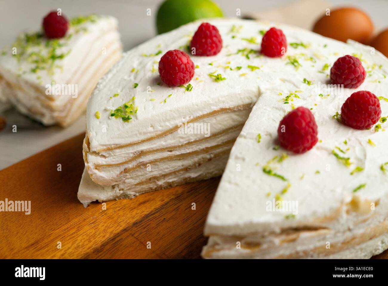 Mille Crepe Cake is a famous french recipe consisting on a cake made ...