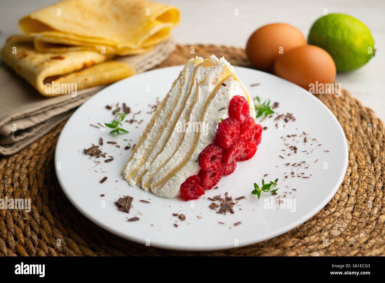 Mille Crepe Cake is a famous french recipe consisting on a cake made ...