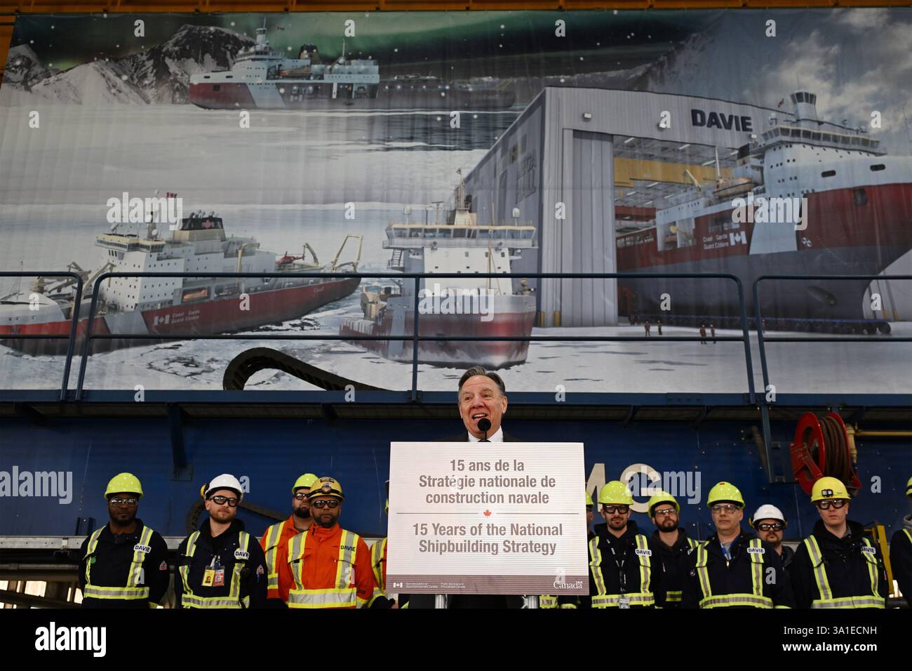 Levis, Canada. 08th Mar, 2025. Quebec Premier Francois Legault ...
