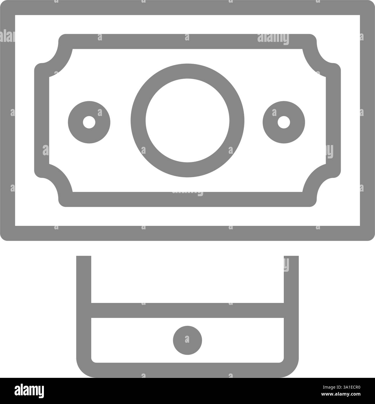 Money with mobile phone line icon. Mobile payment symbol. Vector ...
