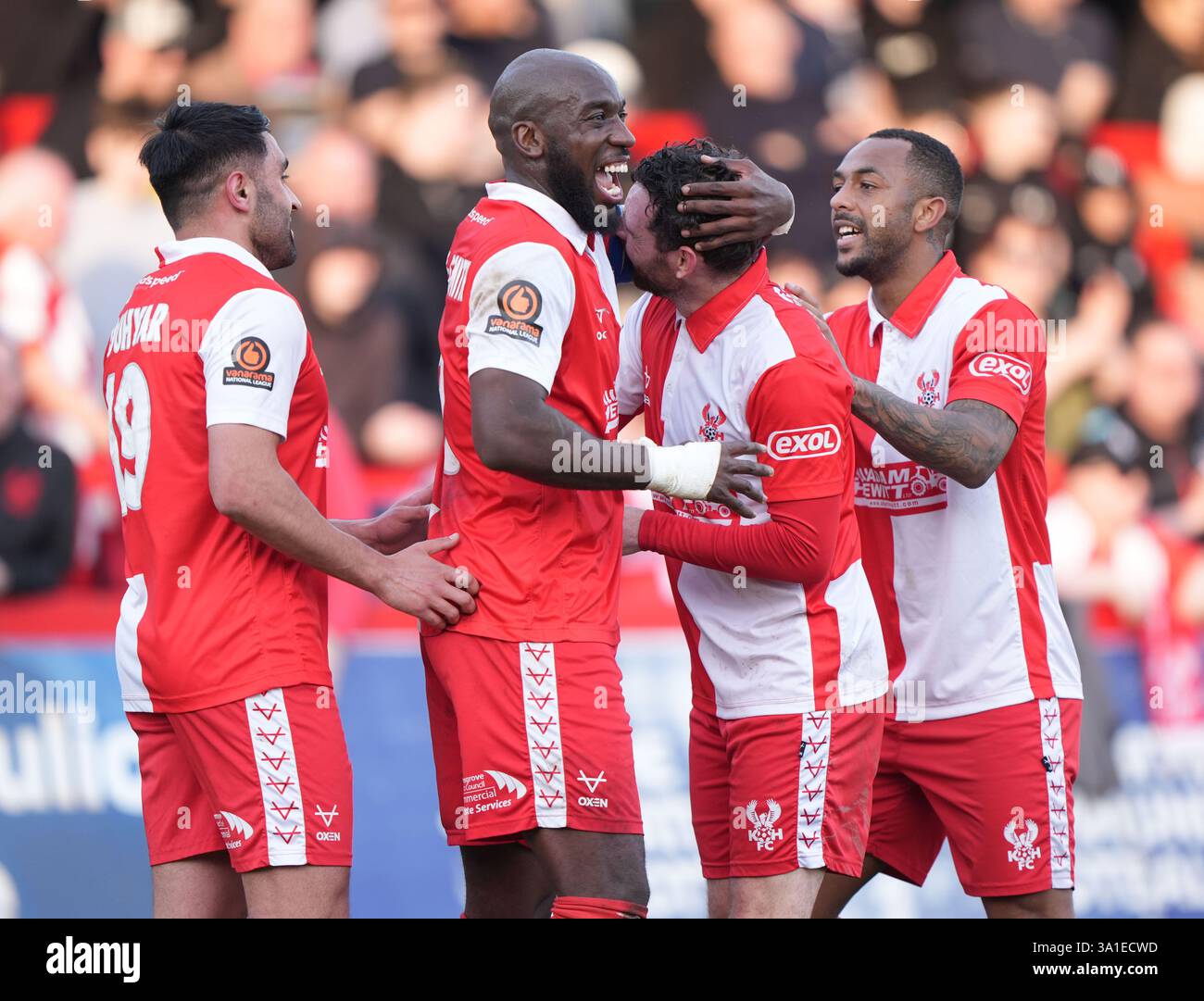 Kidderminster Harriers' Maz Kouhyar (L-R) Amari Morgan Smith and David ...
