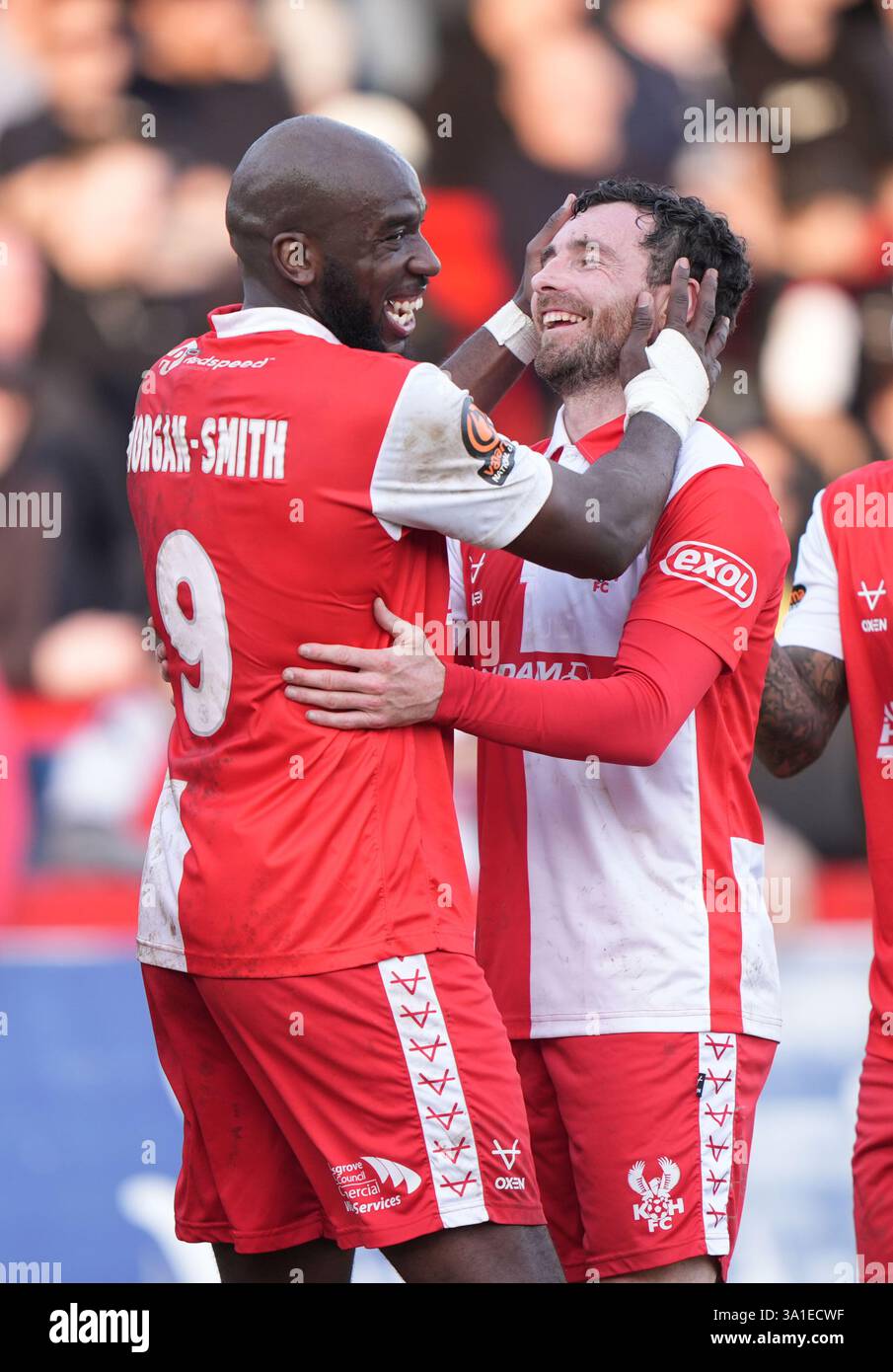 Kidderminster Harriers' Maz Kouhyar (L-R) Amari Morgan Smith and David ...