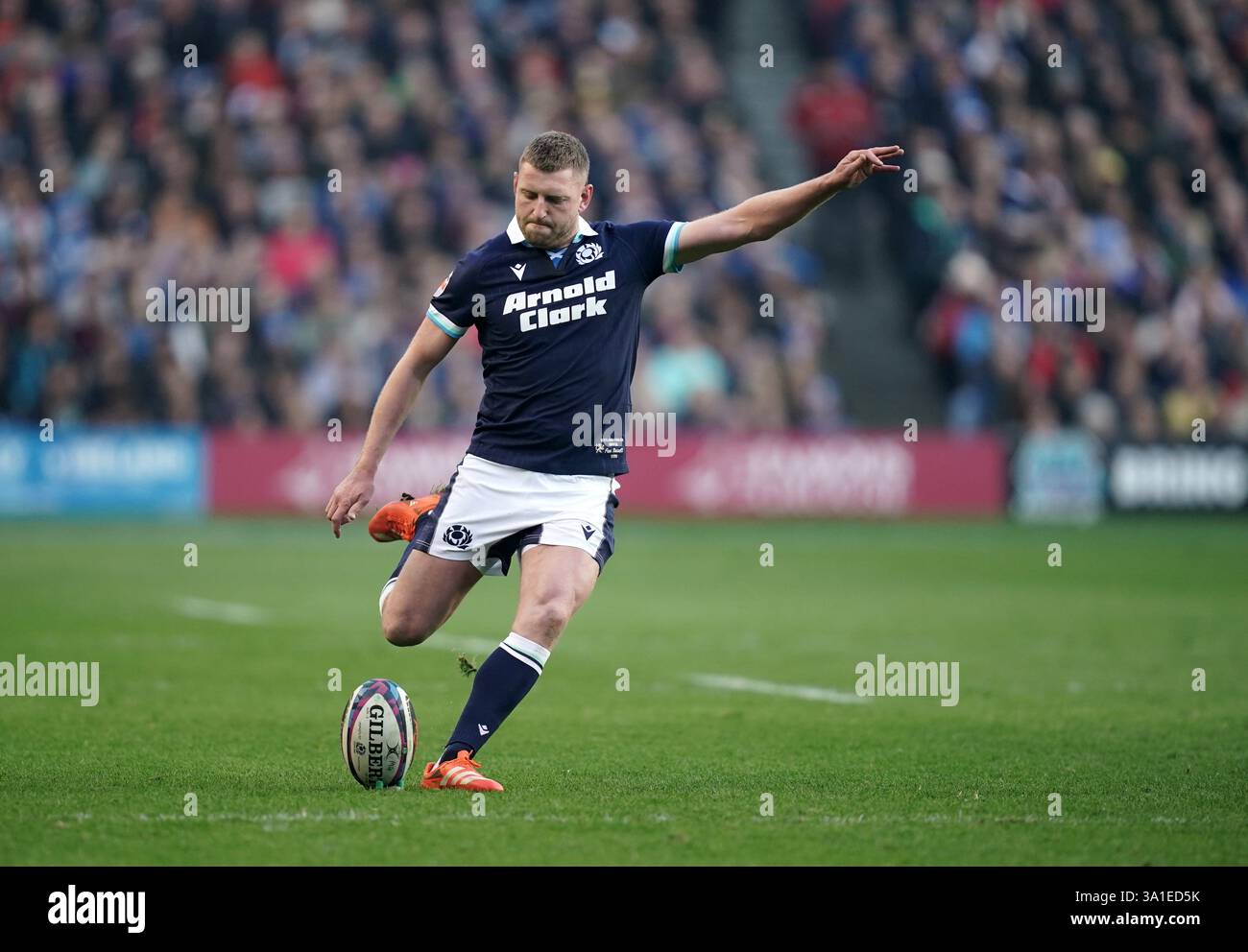 Scotland's Finn Russell converts during the Guinness Men's Six Nations ...