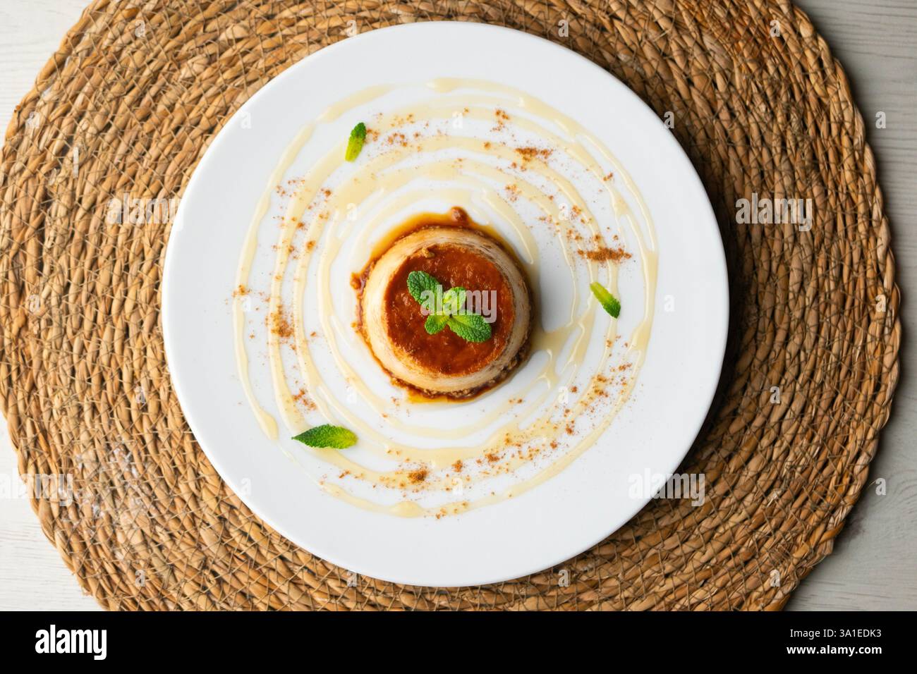 Egg flan made with a traditional Spanish recipe Stock Photo - Alamy