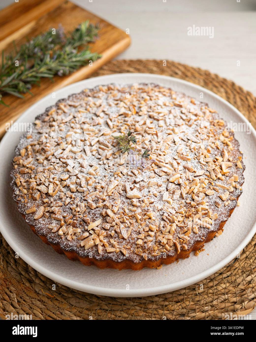 Tarta de Santiago. Almond cake famous in the Spanish region of Galicia ...