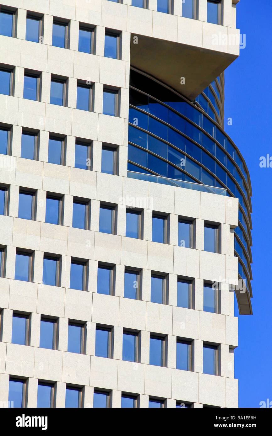 Photograph of a contemporary office building featuring rectangular ...