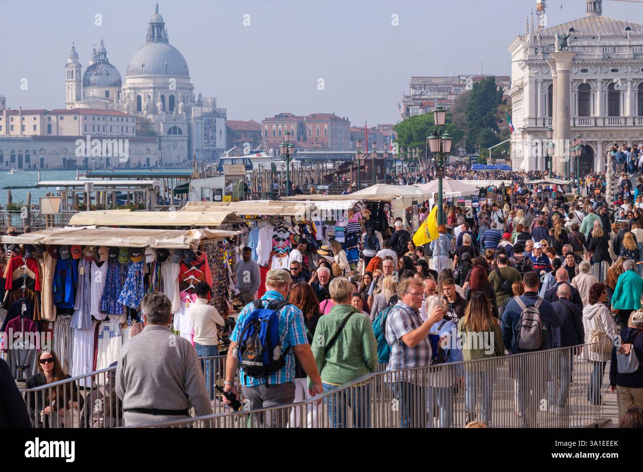Venice, Italy - 12 October 2024: A crowded scene near the Doge's Palace ...