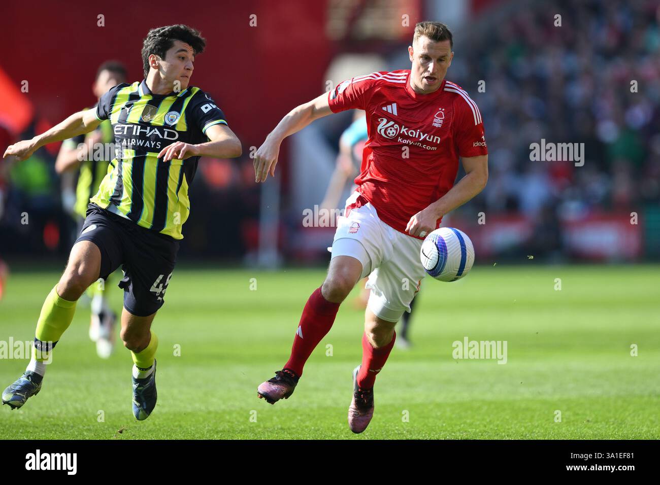Nottingham, UK. 8th Mar 2025. Chris Wood of Nottingham Forest under ...