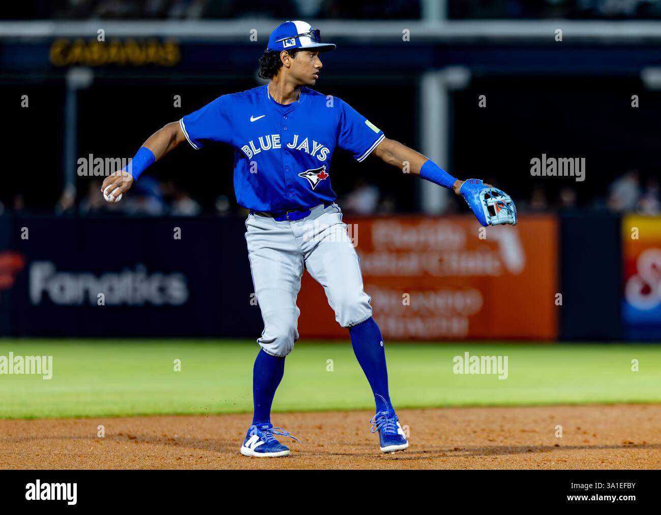 Tampa, USA. 28th Feb, 2025. Toronto Blue Jays infielder Arjun Nimmala ...