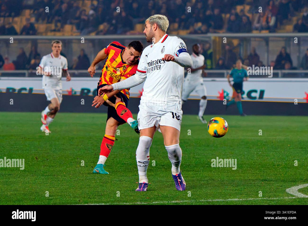 Lecce, Italy. 08th Mar, 2025. Nikola Krstovic of US Lecce scores a goal ...