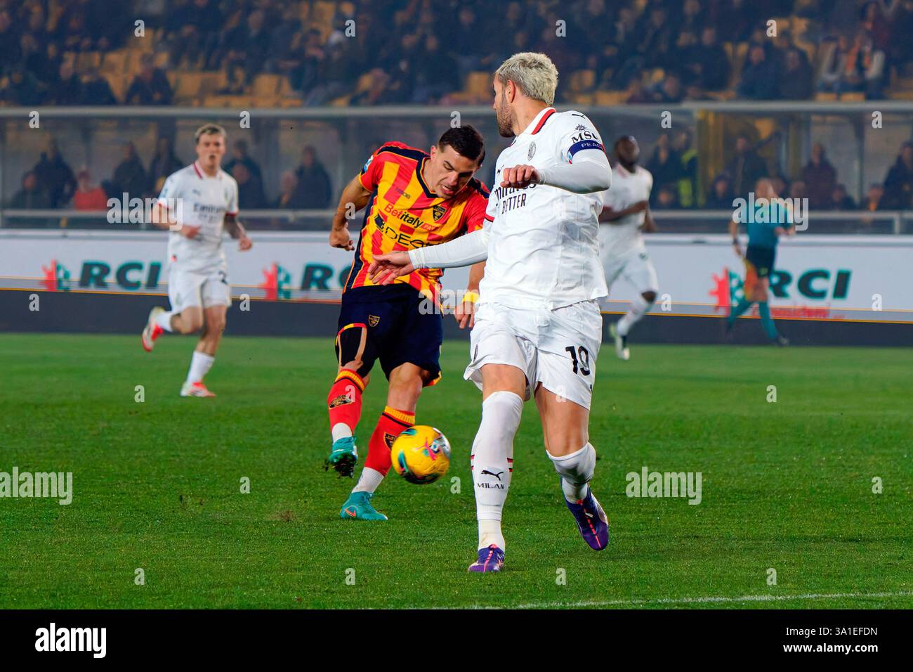 Lecce, Italy. 08th Mar, 2025. Nikola Krstovic of US Lecce scores a goal ...
