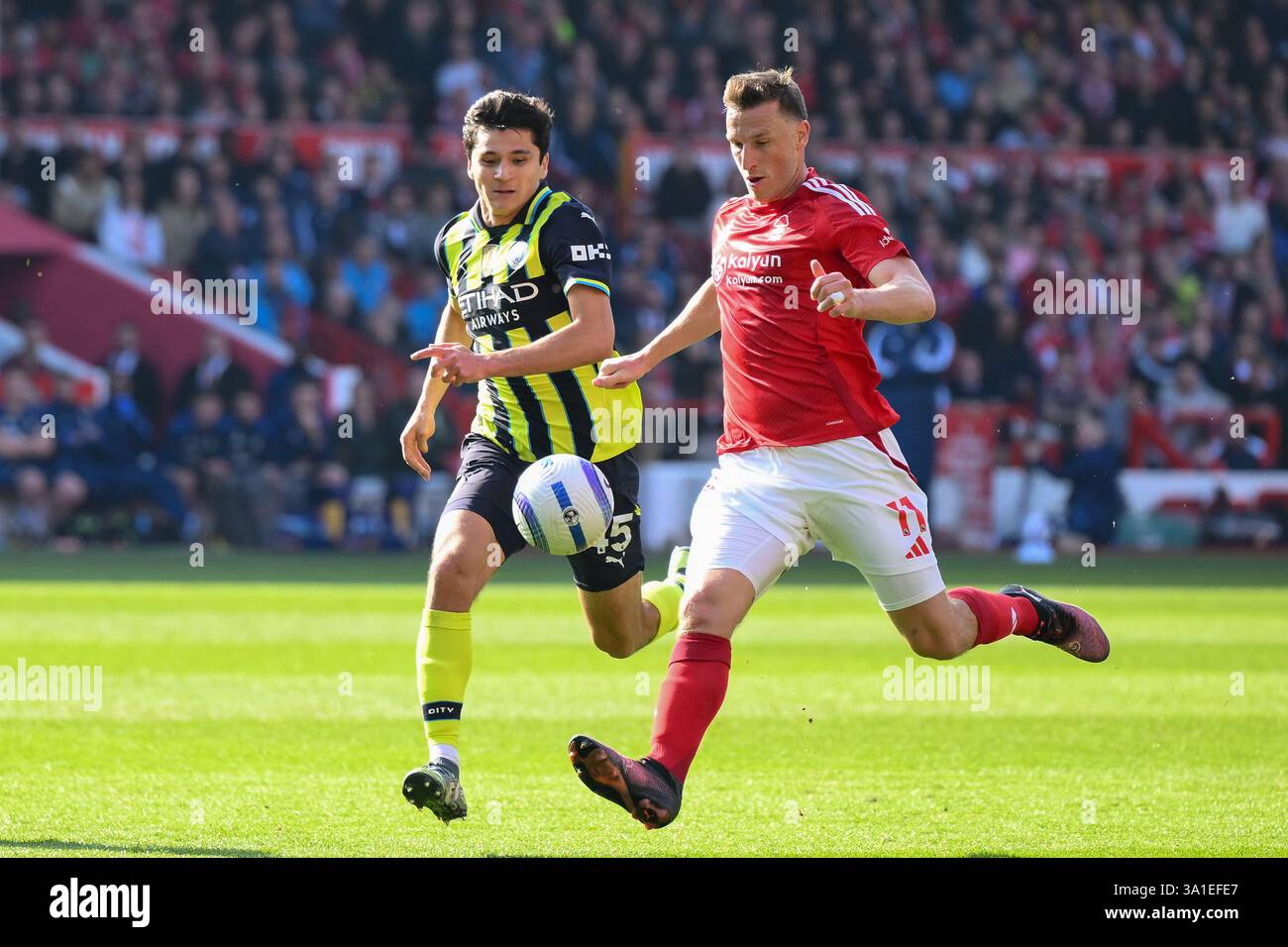 Nottingham, UK. 8th Mar 2025. Chris Wood of Nottingham Forest under ...