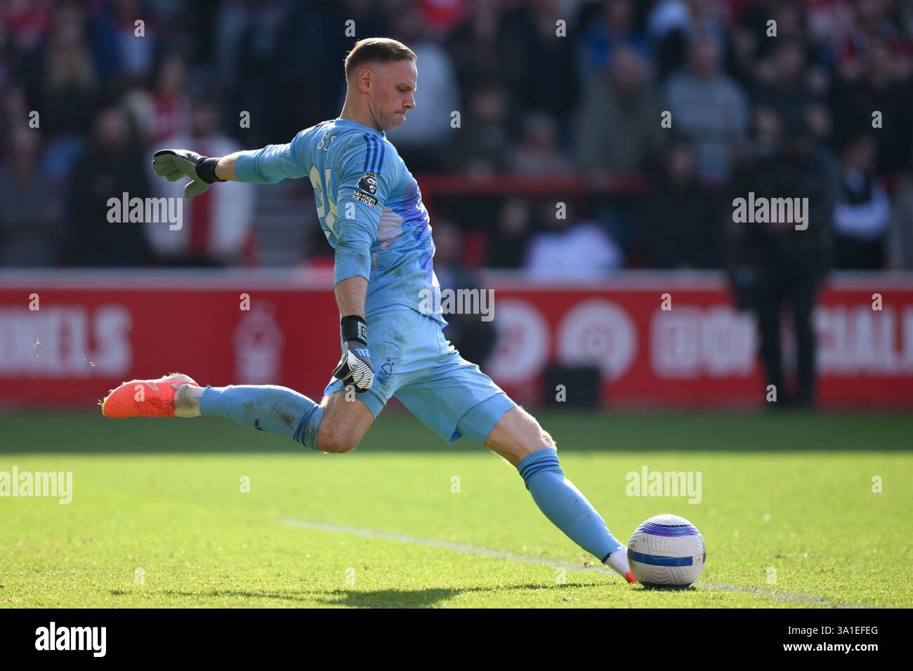 Nottingham, UK. 8th Mar 2025. Matz Sels, Nottingham Forest goalkeeper ...