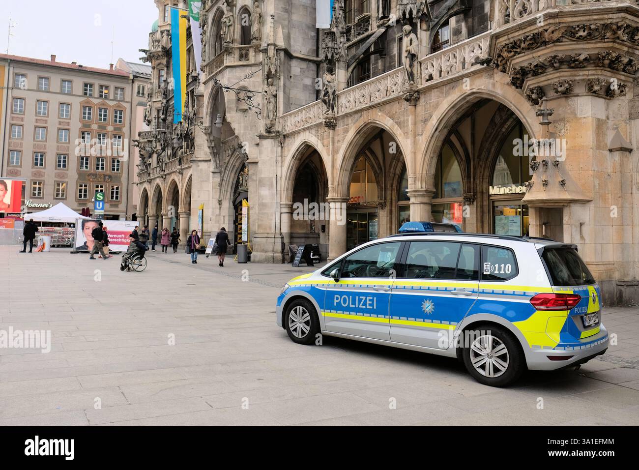Munich police car parked on the Marienplatz in Munich, Germany ...