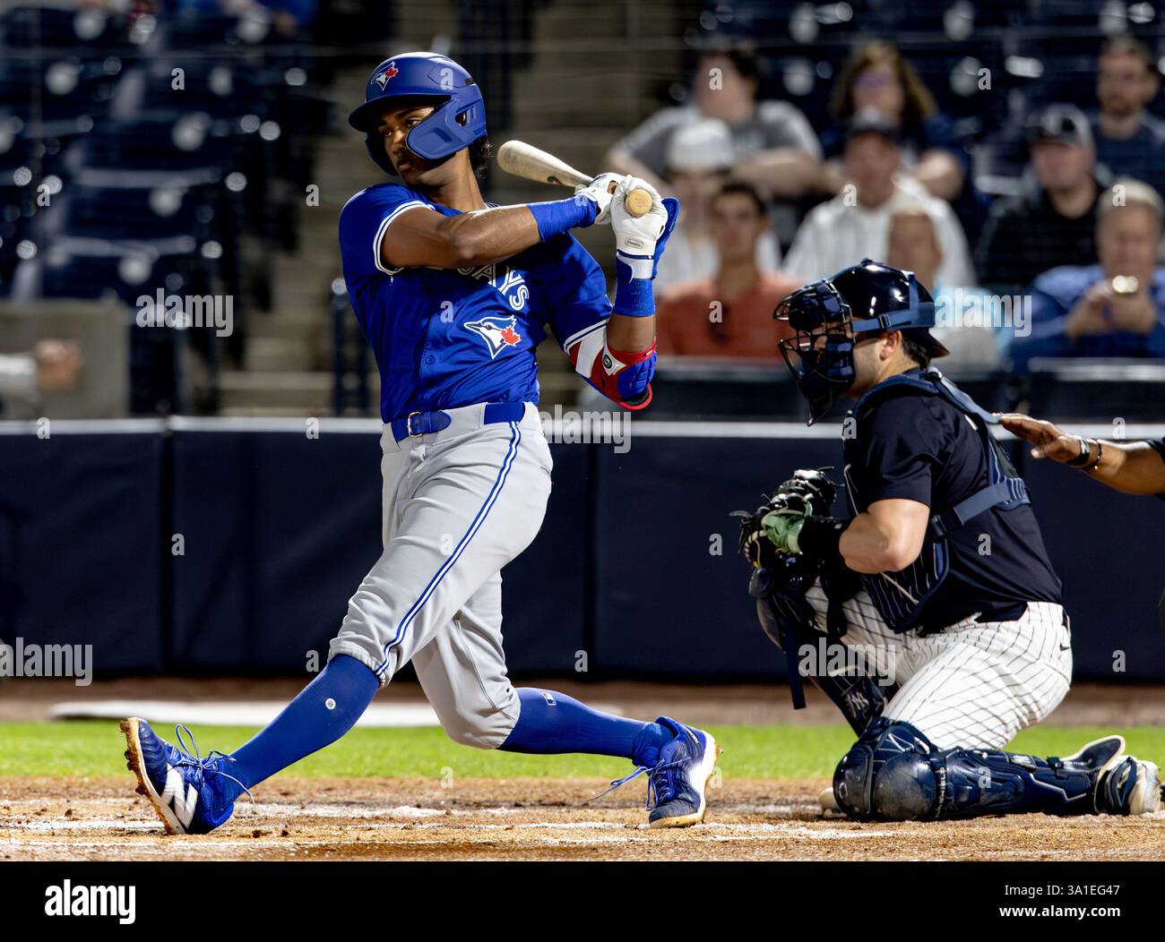 Tampa, USA. 28th Feb, 2025. Toronto Blue Jays infielder Arjun Nimmala ...
