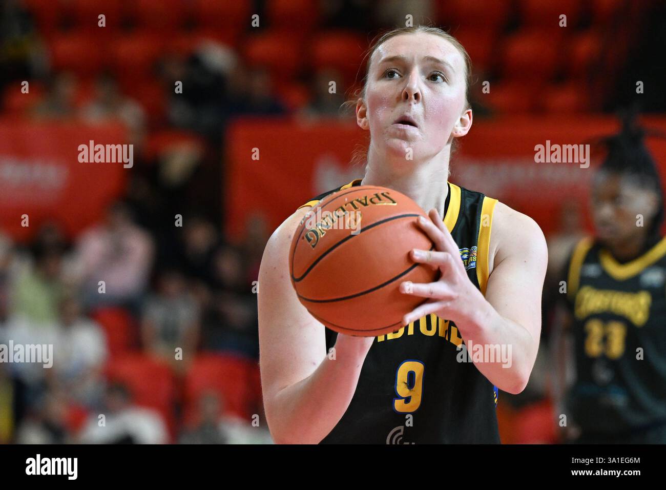Oostende, Belgium. 08th Mar, 2025. Marie Vervaet (9) of Braine pictured ...