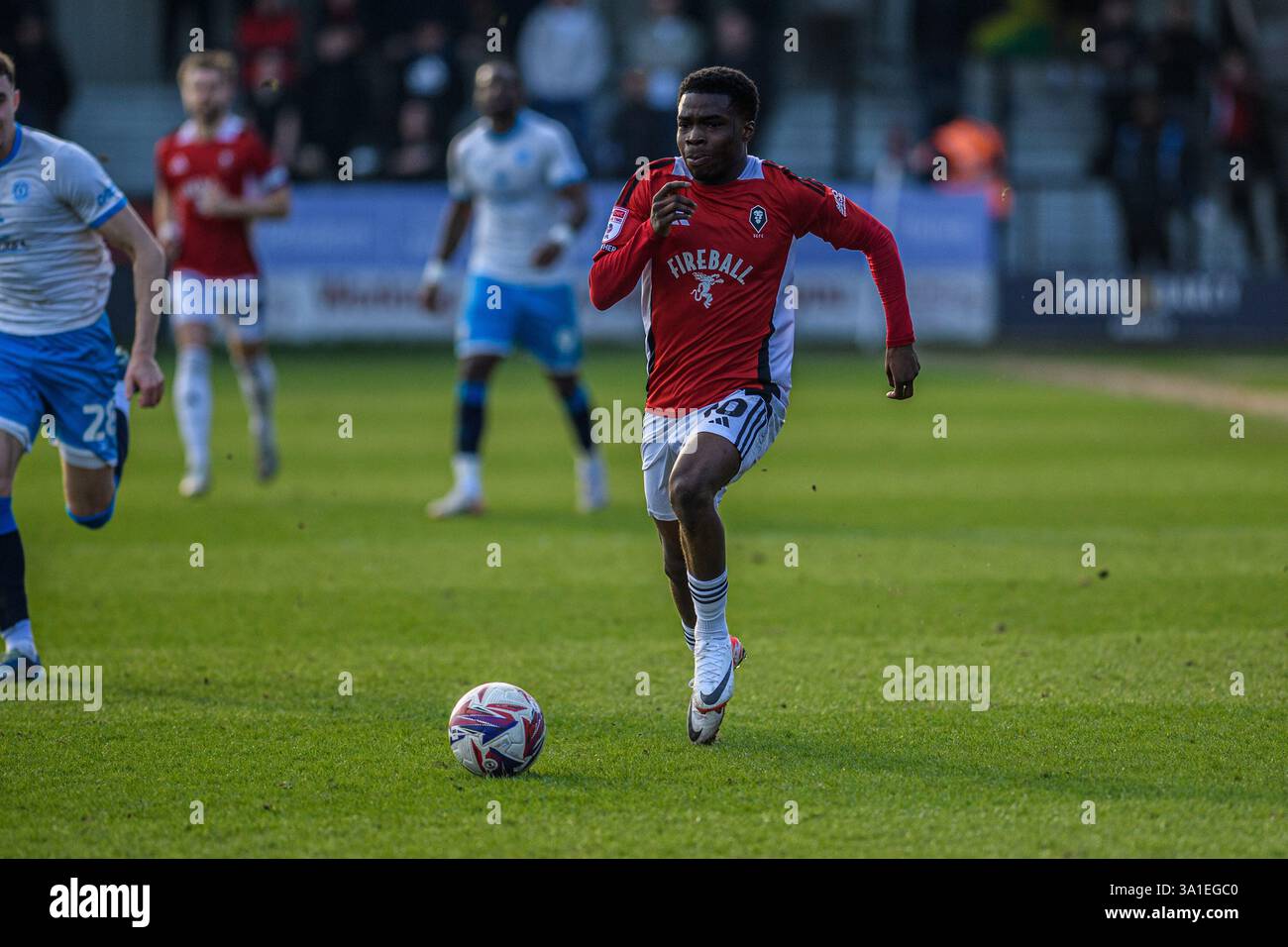 Kelly Nmai of Salford City FC makes a run during the Sky Bet League 2 ...