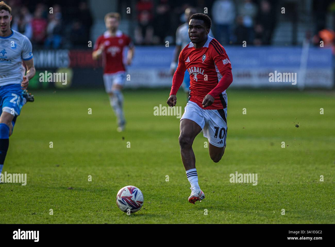 Kelly Nmai of Salford City FC makes a run during the Sky Bet League 2 ...