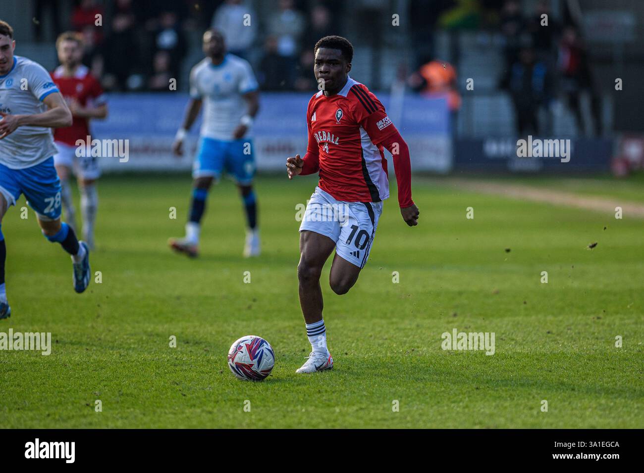 Kelly Nmai of Salford City FC makes a run during the Sky Bet League 2 ...