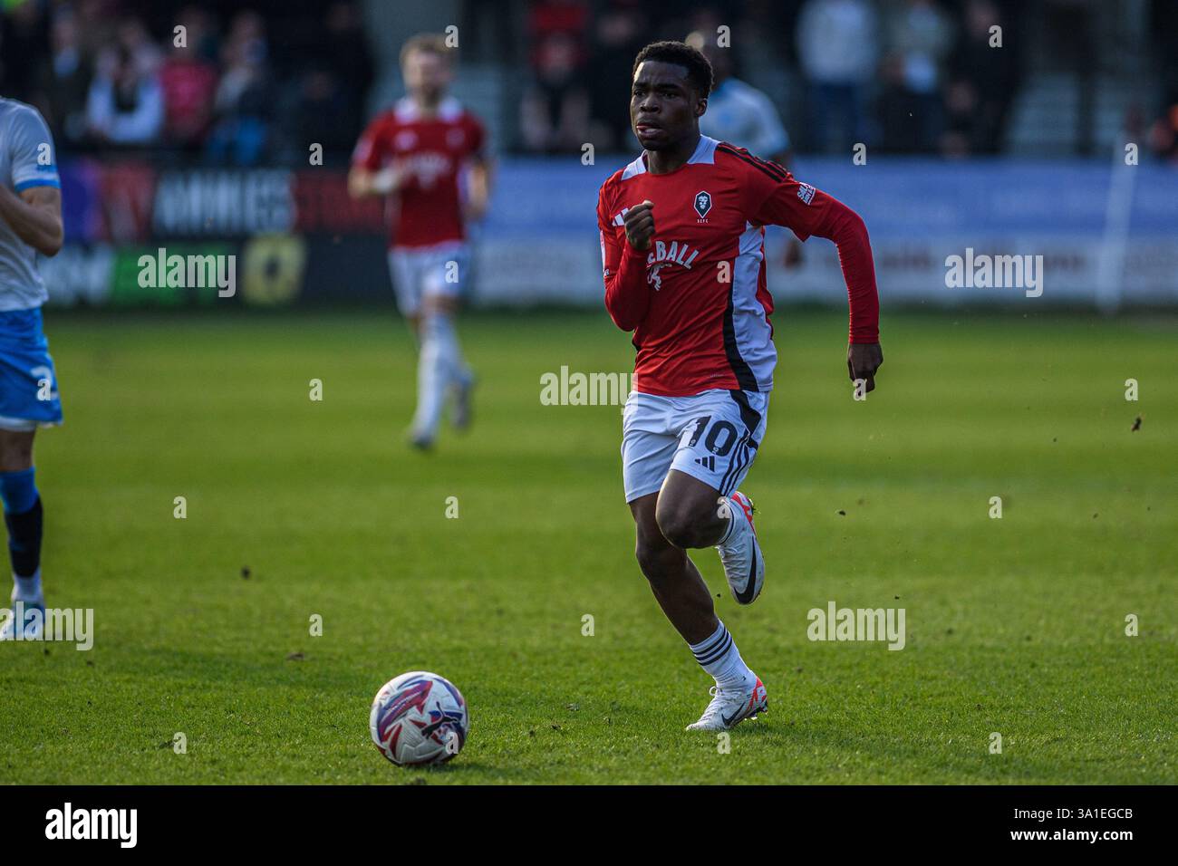 Kelly Nmai of Salford City FC makes a run during the Sky Bet League 2 ...
