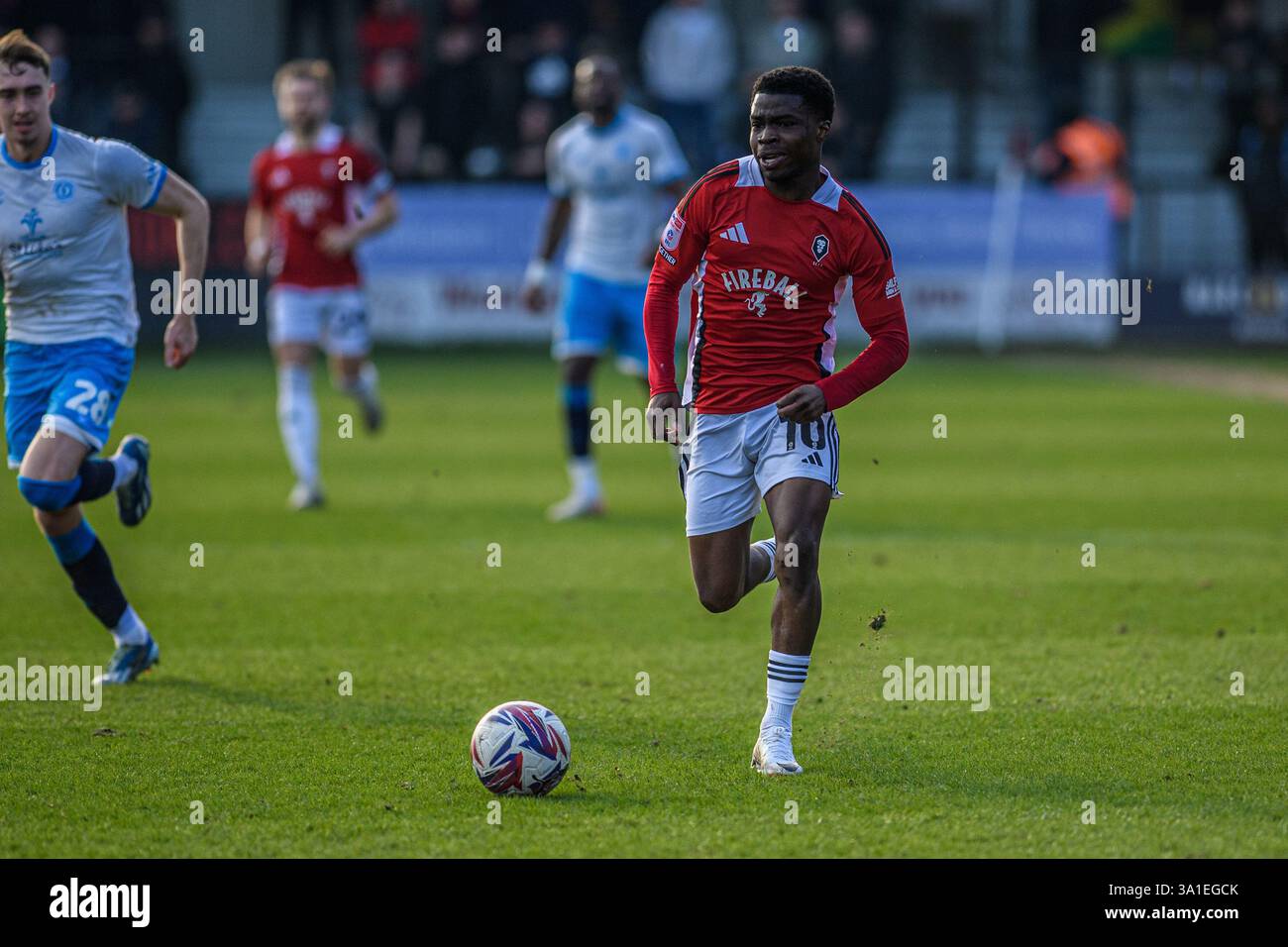 Kelly Nmai of Salford City FC makes a run during the Sky Bet League 2 ...