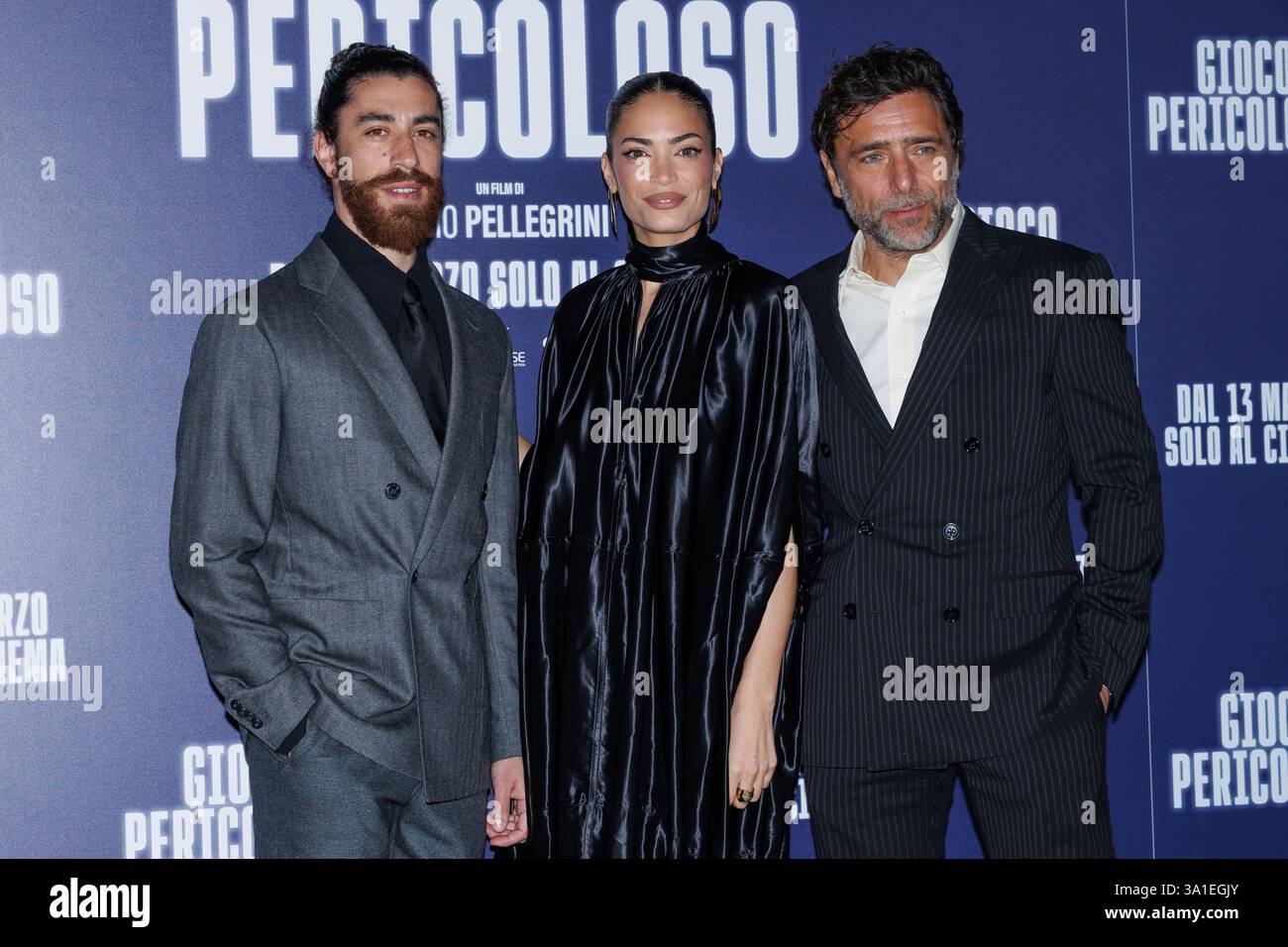 Eduardo Scarpetta, Elodie and Adriano Giannini attend the evening ...