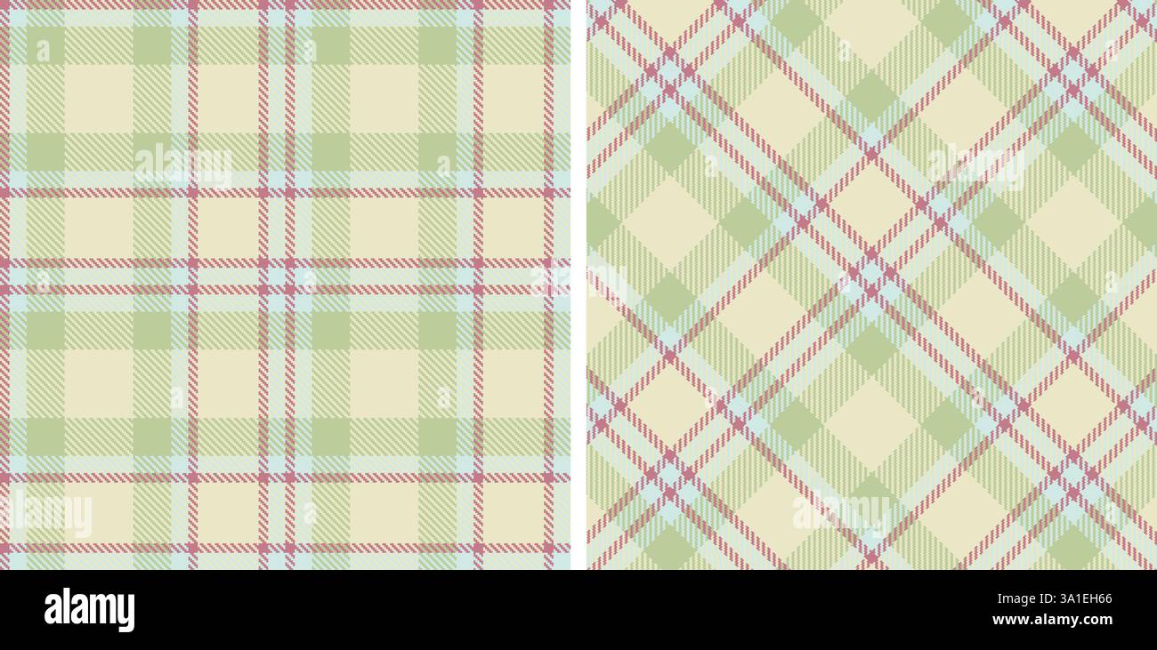 Tartan Seamless Patterns in Pastel themed colors Stock Vector Image ...