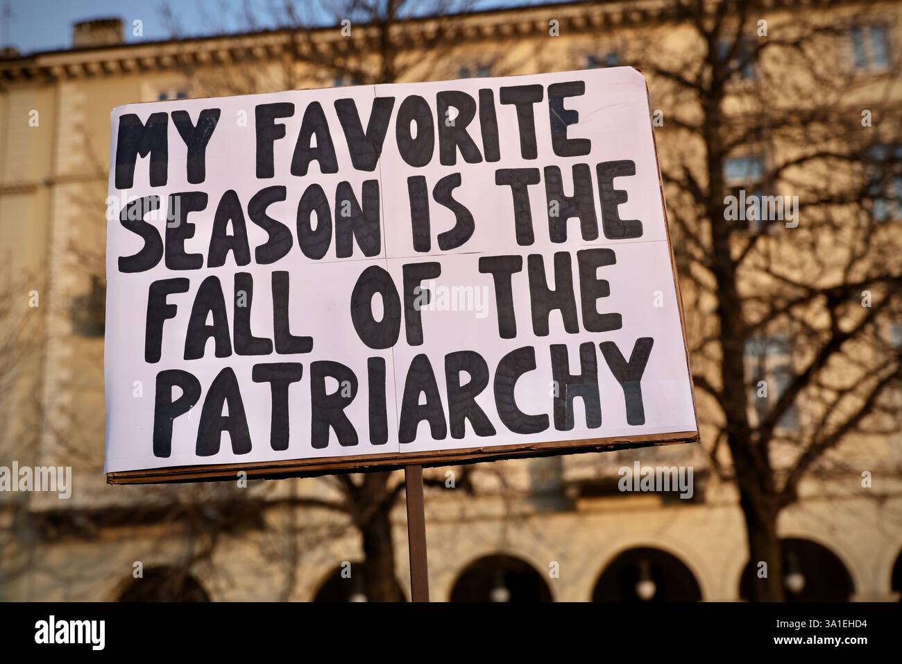 Turin, Italy. 8th Mar, 2025. A writing “My favourite season is the fall ...