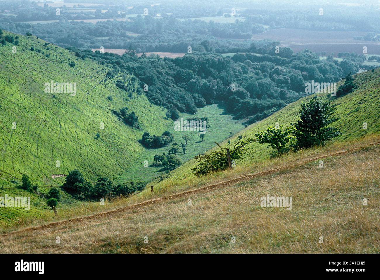 The Devil's Kneading Trough viewpoint on the North Downs, Near Wye, Kent, England Stock Photo ...