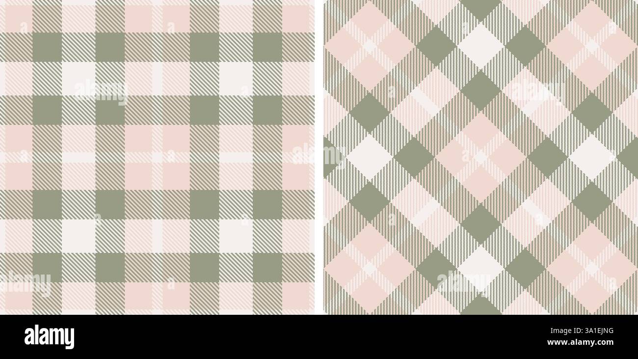 Tartan Seamless Patterns in Pastel themed colors Stock Vector Image ...